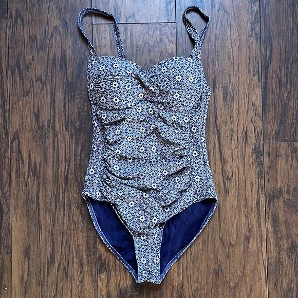 Nip Tuck | Swim | Nip Tuck Blue Printed One Piece Bathing Suit | Poshmark